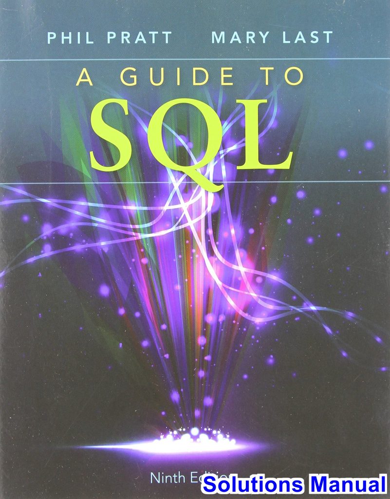 Guide to SQL 9th Edition Pratt Solutions Manual